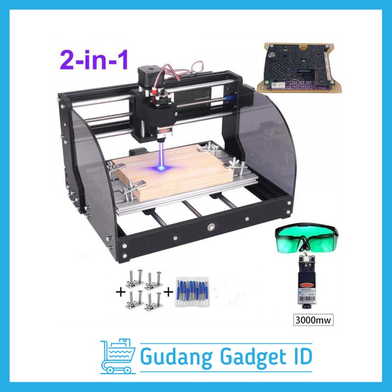 Jual Mesin Laser Grafir Cutting Printer CNC Ukir Kayu DIY 3-Axis with ...