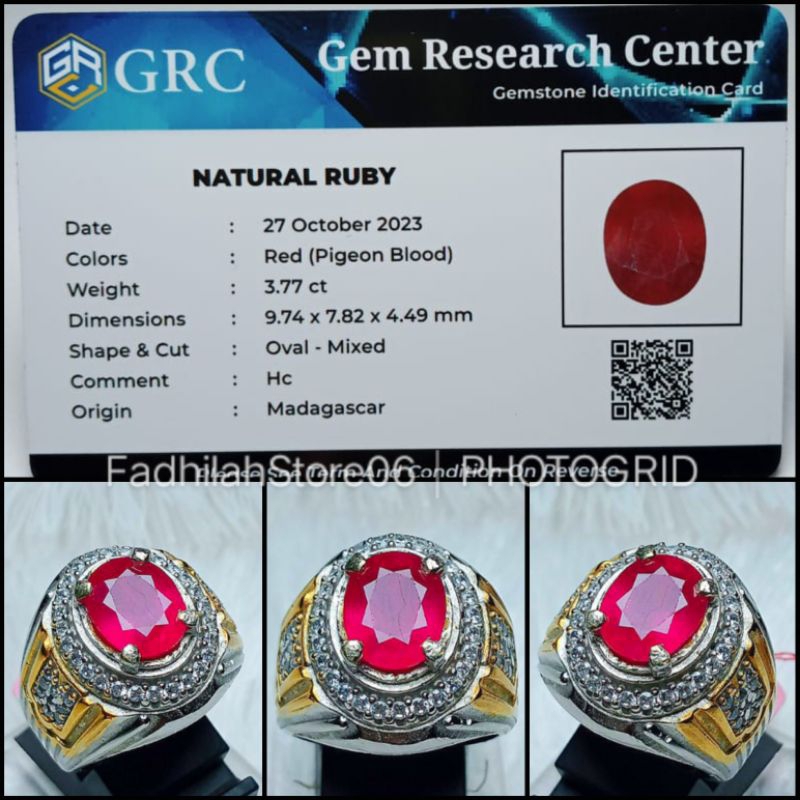 Jual NATURAL RED RUBY PIGEON BLOOD CUTTING TOP LUSTER + MEMO LAB | Shopee Indonesia