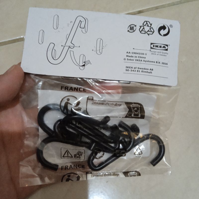 Jual Skadis aksesoris pegboard papan berlubang workshop accs hook hitam ...