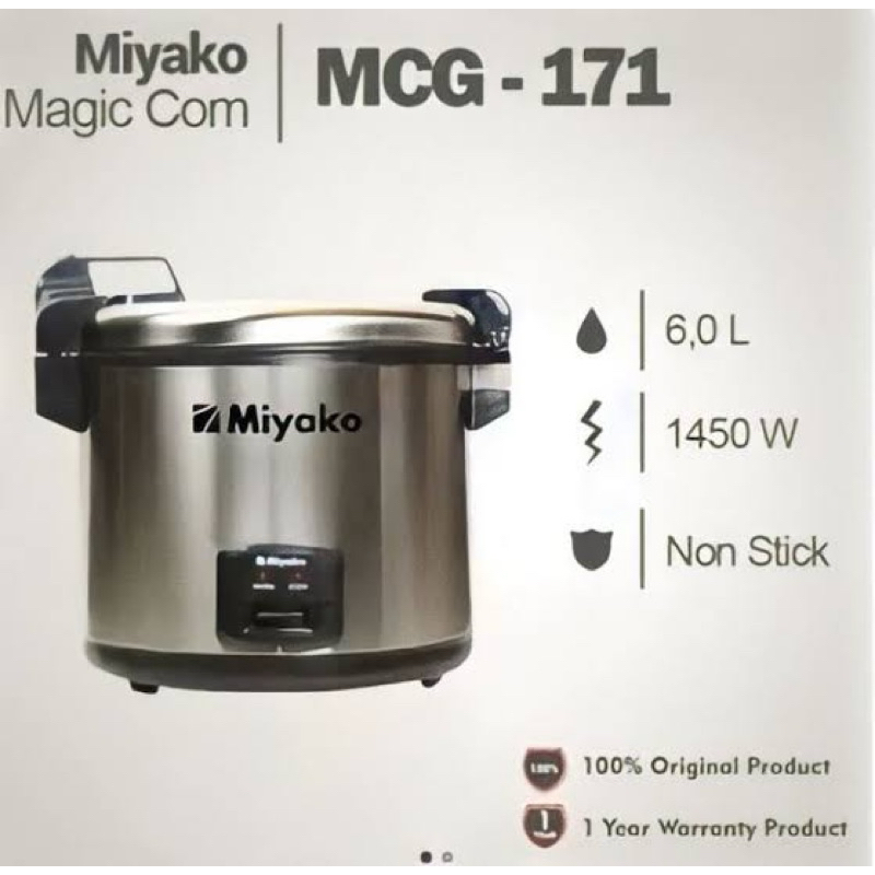 Jual Magic Com Miyako MCG-171 Penanak Nasi Ukuran 6L | Shopee Indonesia