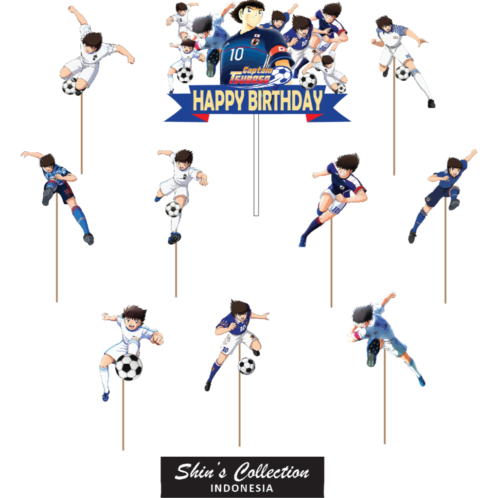 Jual Cake topper Captain Tsubasa isi 10 pcs | Shopee Indonesia