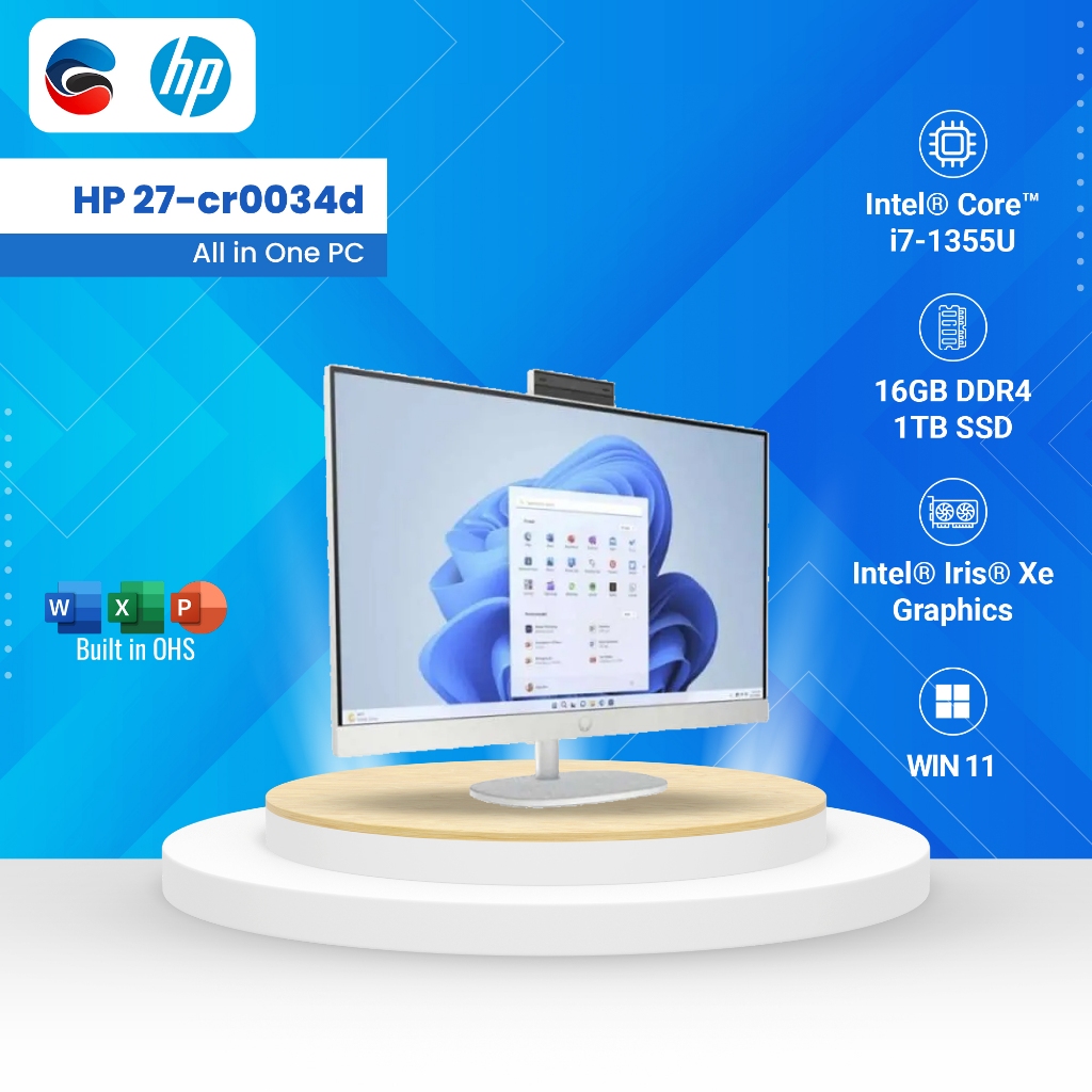 Jual HP PC AIO 27 CR0034D Intel Core I7 1355U 16GB 1TB Windows 11 White 90J67PA | Shopee Indonesia