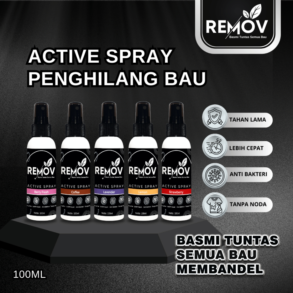 Jual REMOV Active Spray Penghilang Bau Serbaguna 100 ML | Shopee Indonesia