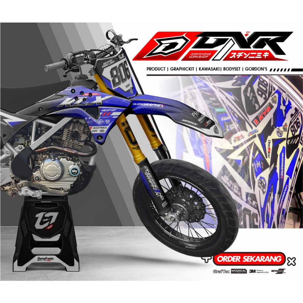 Jual BLUE GORDONS SERIES !!! Custom Decals KLX, DTX , WR, CRF Supermoto ...