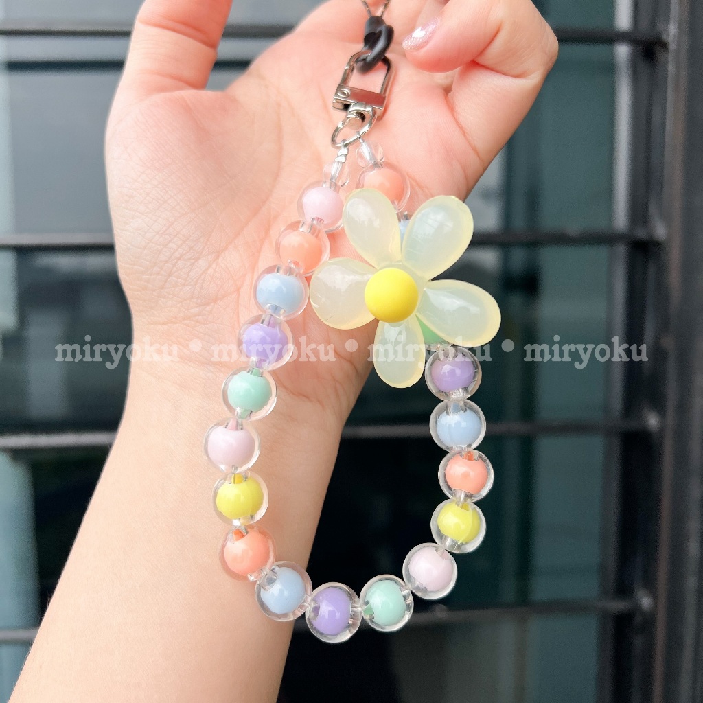 Jual Gantungan Korean Chain Hp Lanyard Manik Manik Bulat Tali Gelang ...