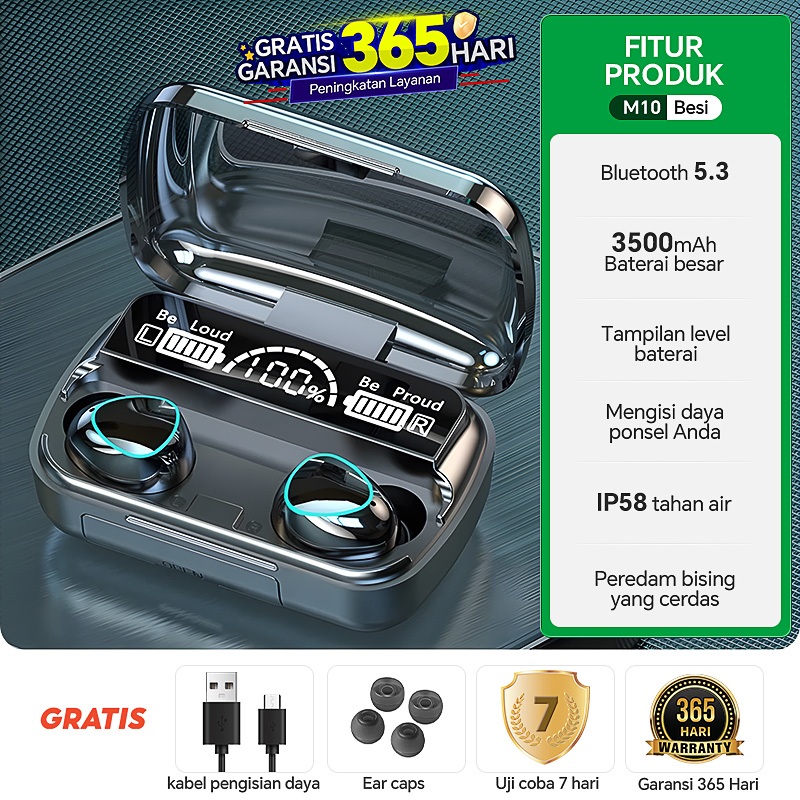 Jual [COD] [2024 NEW] CantiklifeTWS and powerbank 2 in 1 Wireless Earphone M19/M30/ F9-5/M28 ...