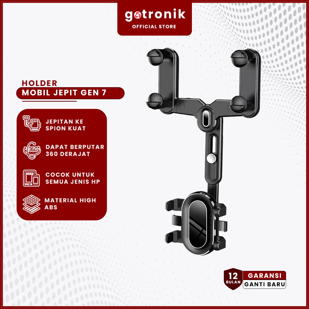 Jual Holder Hp Jepit Spion Tengah Mobil Gen 7 Model Cengkram Rotation ...