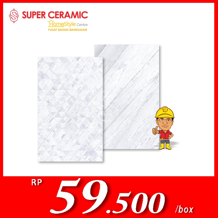 Jual ASIA TILE 25x40 Keramik Dinding - Eden Grey / Eden Grey Decor ...