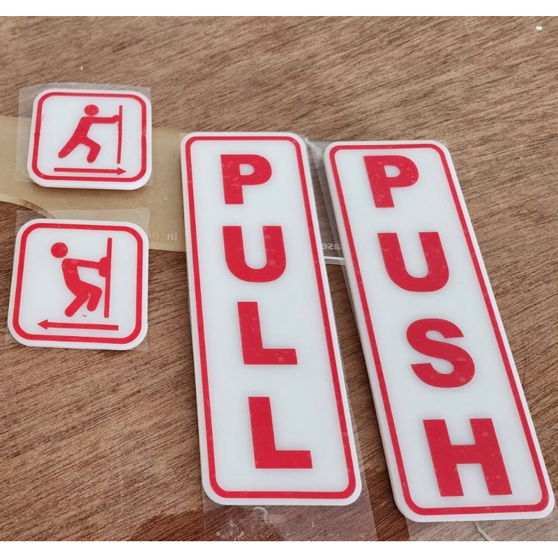 Jual Signage Pull/Push (List Merah) | Shopee Indonesia