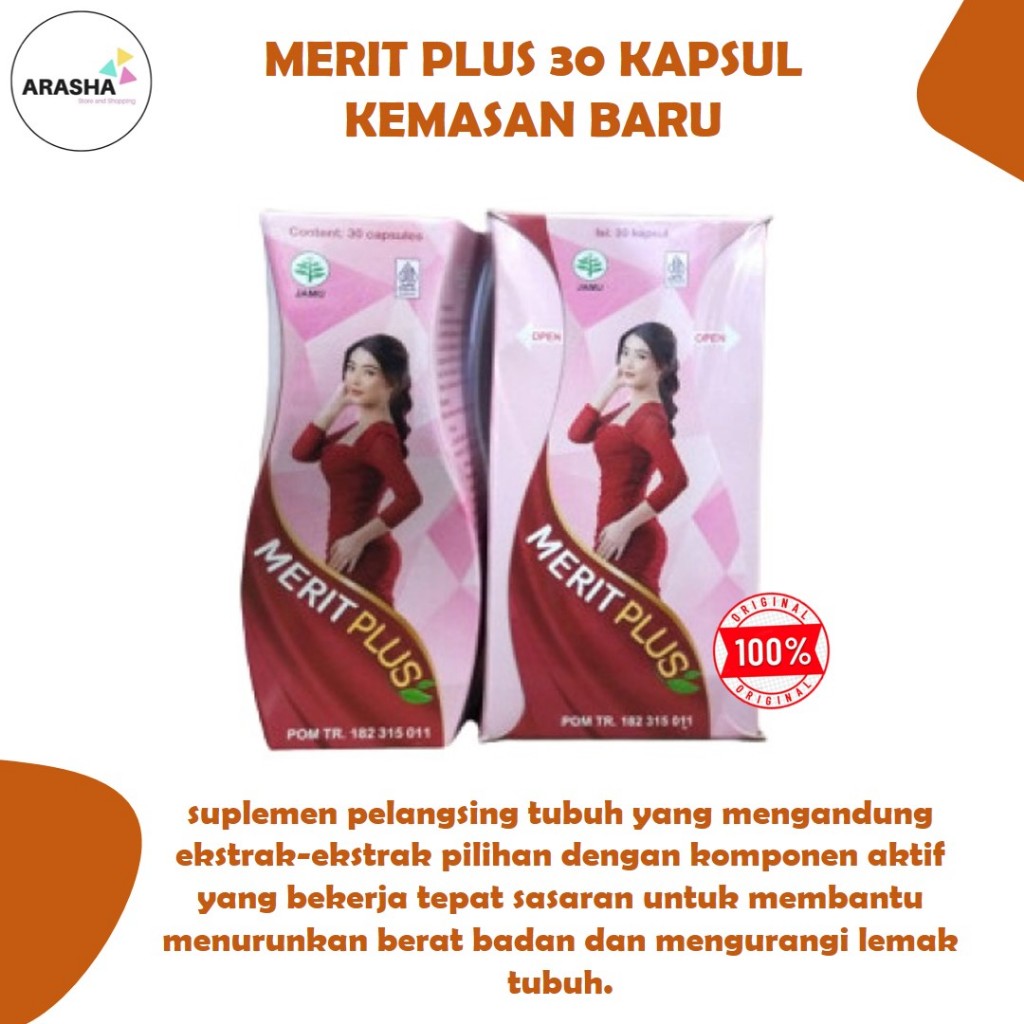 Jual MERIT PLUS PELANGSING TUBUH - Pelangsing Herbal - Alami - Isi 30 ...