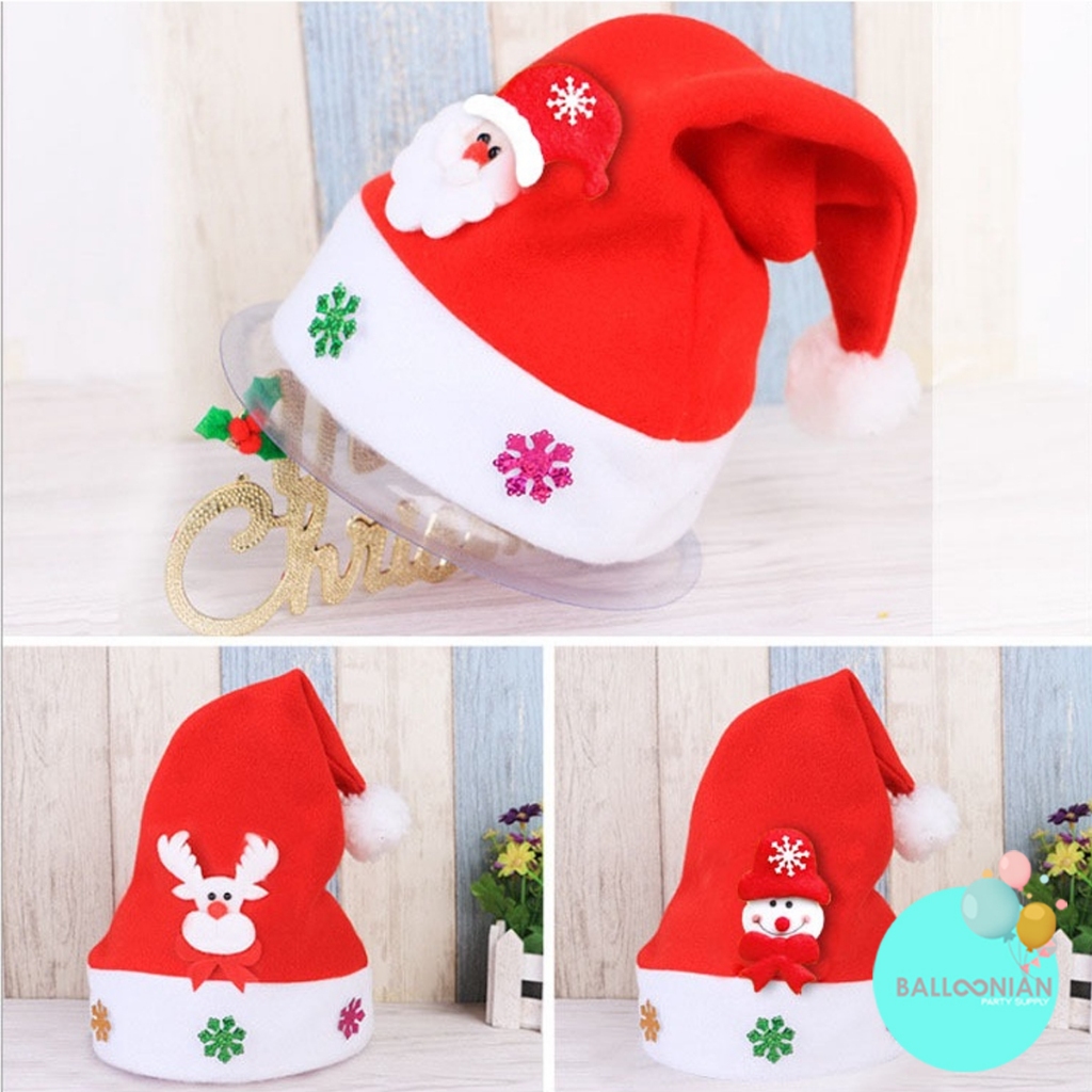 Jual TOPI SANTA CLAUS/TOPI CHRISTMAS/SANTA HAT/XMAS HAT/TOPI NATAL ...