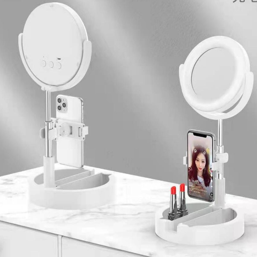 Jual Selfie Ring Light Cermin LED Kaca Make Up Cermin Dinding Stand ...
