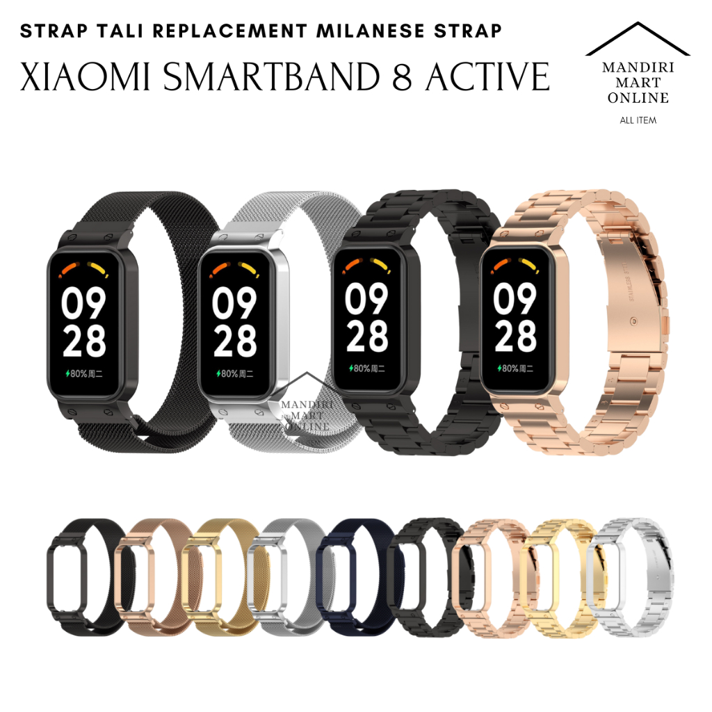 Jual Strap Xiaomi Smart Band 8 Active Stainless / Tali Pengganti Xiaomi Smartband 8 Active Bahan ...