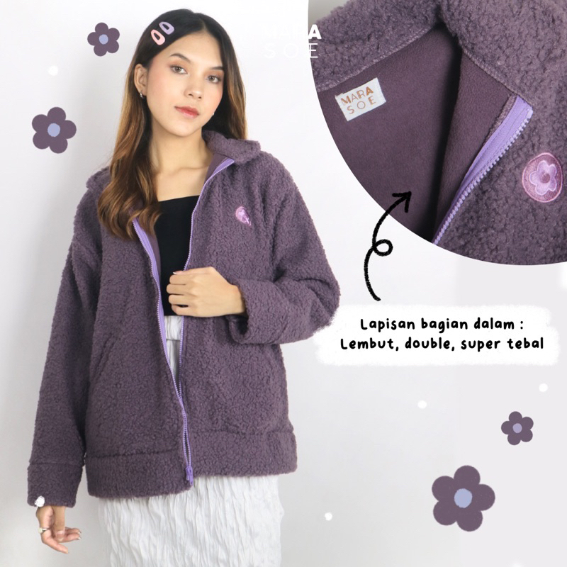 Jual [Marasoe] MUVVIN JACKET — Jaket Bulu Tebal Jaket Musim Dingin Jaket Sherpa Bulu Domba Jaket ...