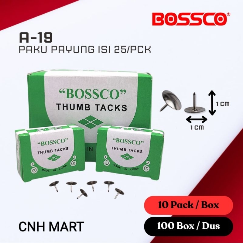 Jual Paku Payung / Paku Pines / Merk BOSSCO / BAZIC / Isi 25 PCS Harga ...