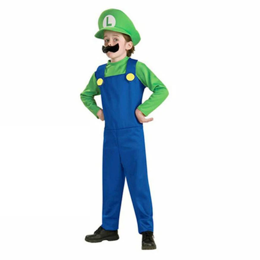 Jual SUPER MARIO BROS KOSTUM BAJU LUIGI COSPLAY ANAK DEWASA COSTUME ...