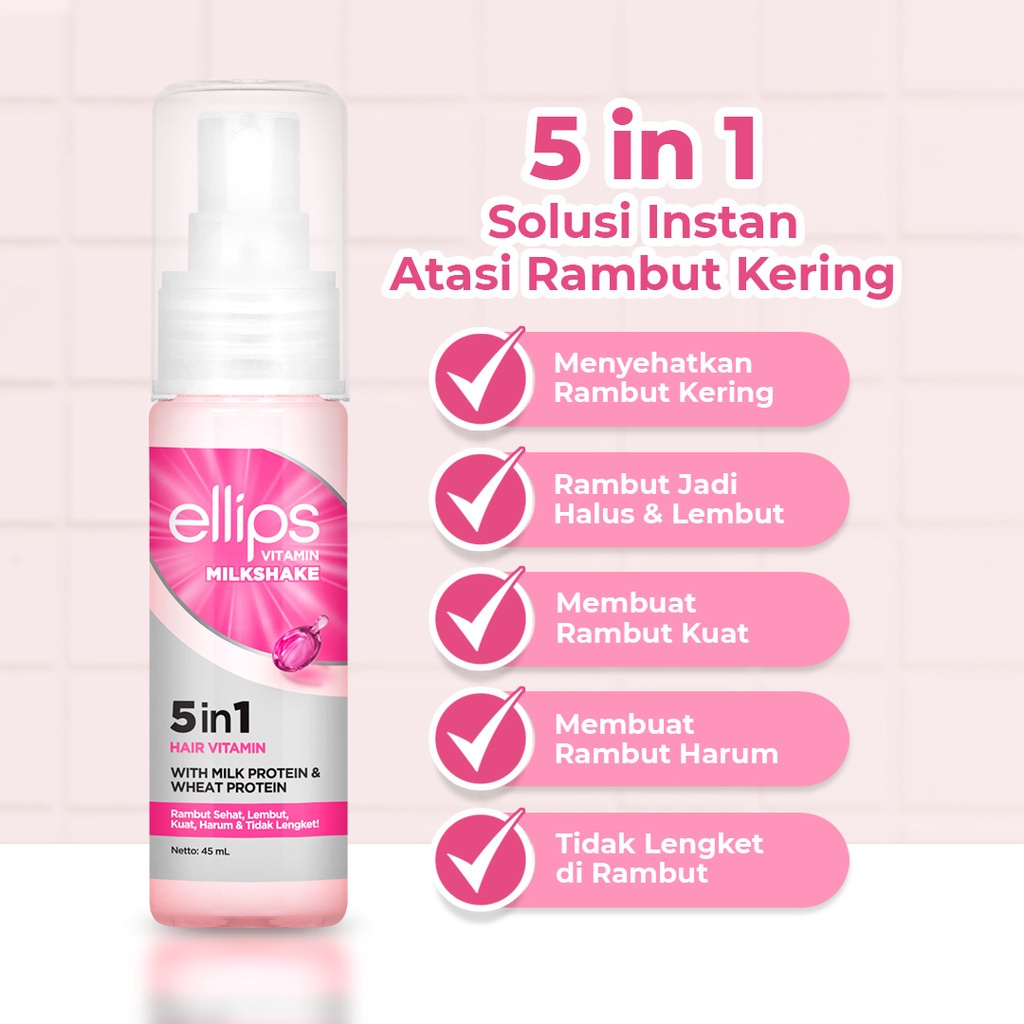 Jual ELLIPS Hair Vitamin 5in1 Milkshake 45ml | Shopee Indonesia