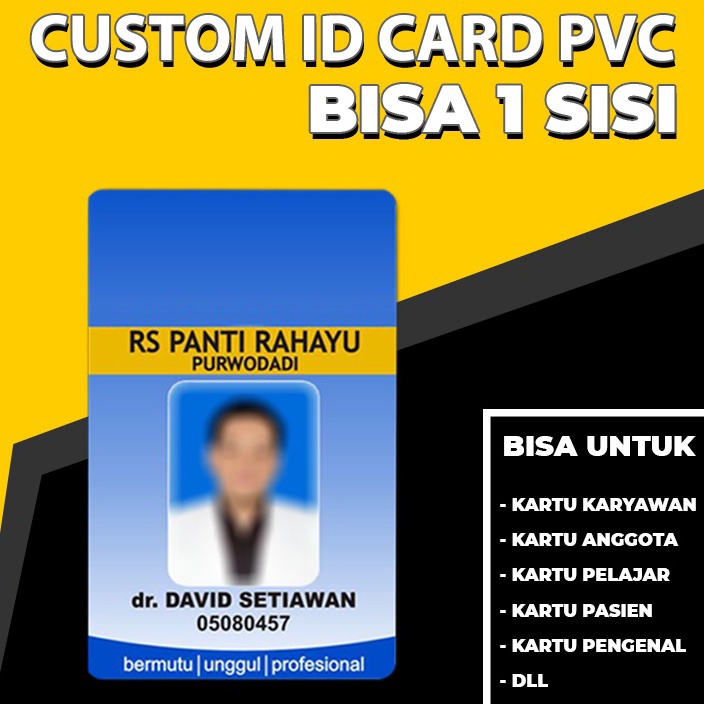 Jual Harga Termurah Cetak ID Card / Plastic PVC / Kartu Member / ID Card Karyawan 1 SISI ...