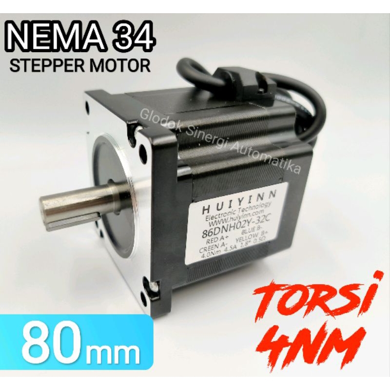 Jual Dinamo Motor stepper steper 86 nema 34 nema34 CNC Router 2 phase 1.8 degree panjang body ...