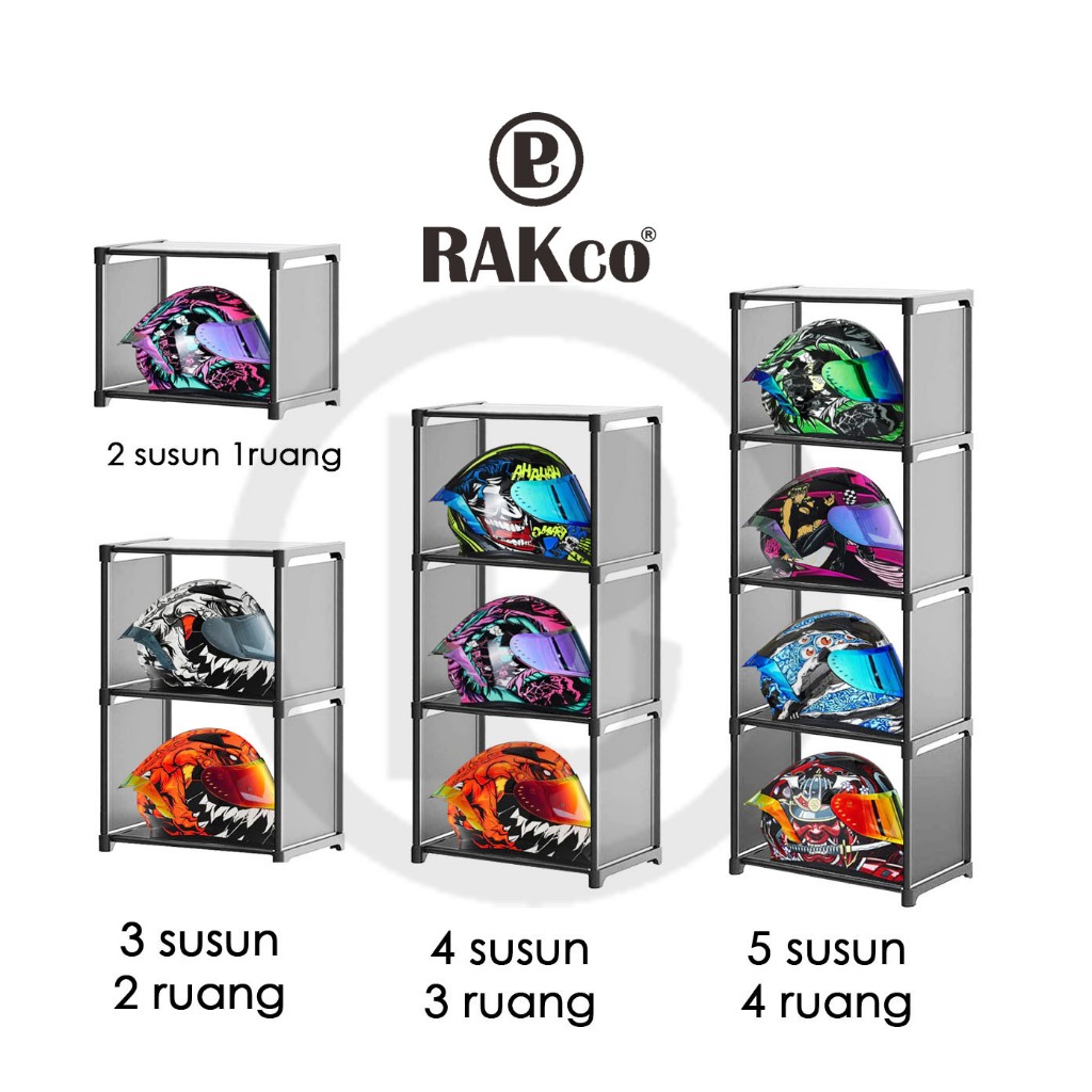 Jual Rak HELM 5 Susun Multifungsi / Tempat Multiguna Organizer 5 ...