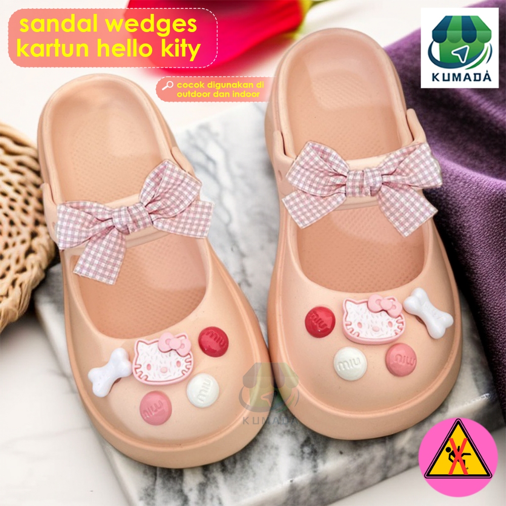 Jual Sandal Selop Sandal Fuji Fashion Wanita Dengan Pita Import PVC ...