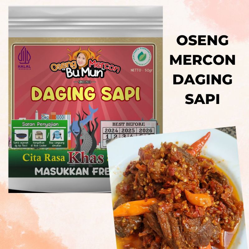 Jual OSENG MERCON BU MUN /cumi/paru/daging sapi/tuna suwir/udang ...