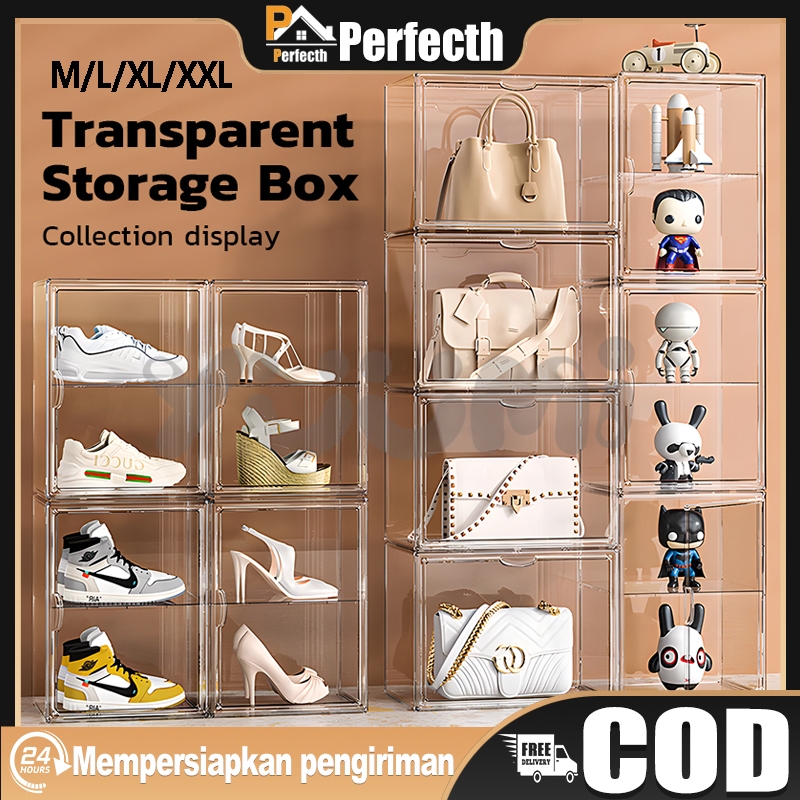 Jual Akrilik box/ Akrilik Storage / kotak sepatu akrilik/ Kotak sepatu ...