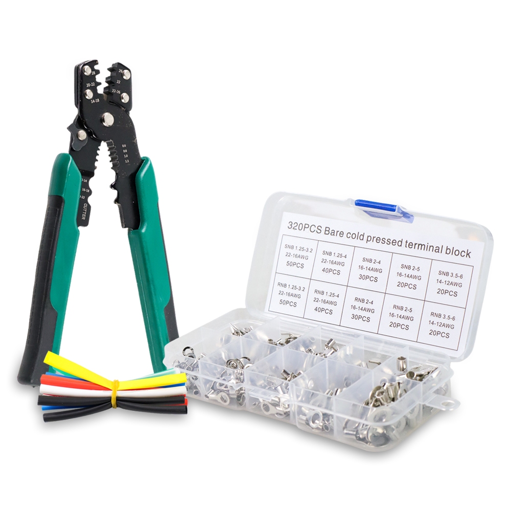 Jual Terminal Wire Crimp Connector Kit 320 PCS With Plier - Silver ...