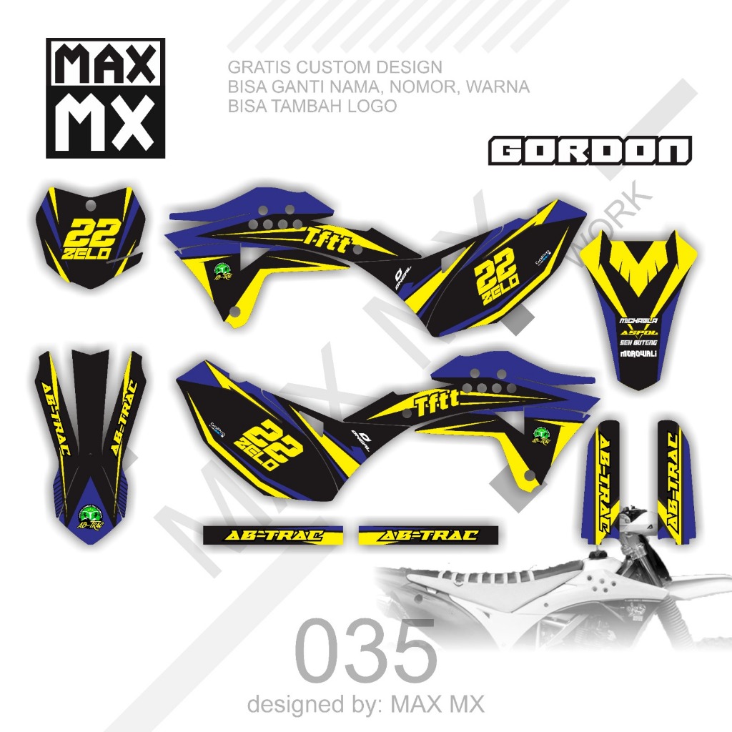 Jual Decal Stiker KlX 150 Gordon Supermoto Dekal Sticker Striping Klx ...