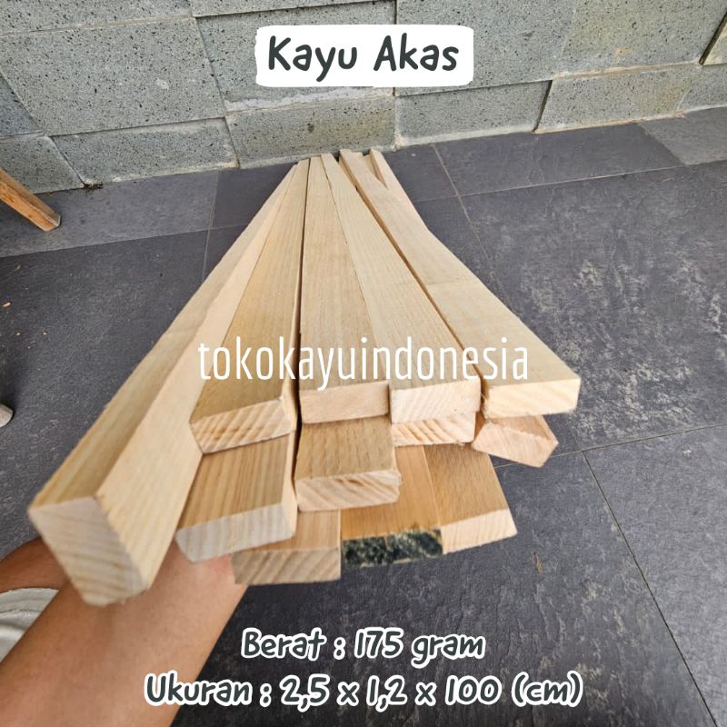 Jual Kayu Akas Lurus Halus Tanpa Mata 2,5 x 1,2 x 100 cm Lurus Halus ...