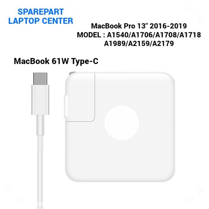 Jual Adapter Mac A1932 A2179 A2141 A2289 A2159 Type C 61W | Shopee ...