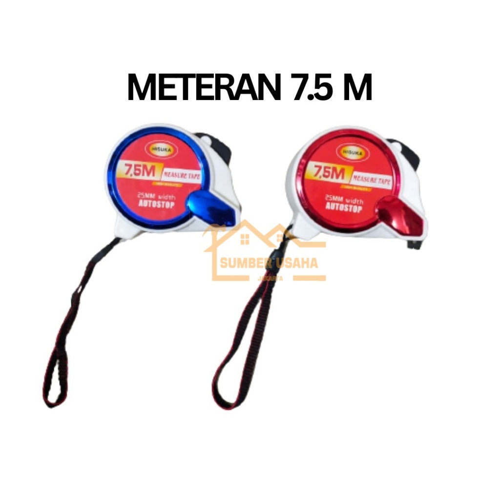 Jual KAPUSI METERAN 7.5M MEASURING TAPE ALAT UKUR PLAT PUTIH 7.5 METER ...