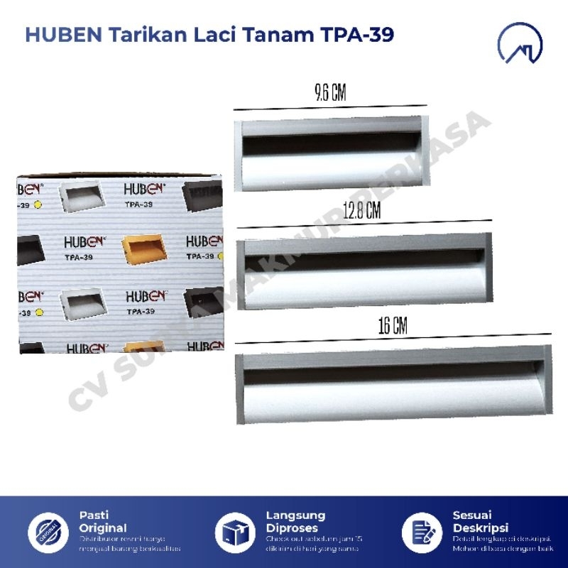 Jual HUBEN TPA-39 96 128 160 Handle Tanam Sliding Aluminium Anodize ...