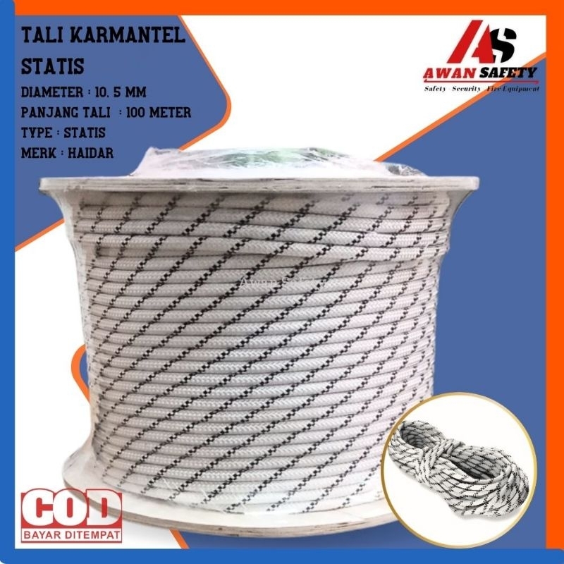 Jual Tali Karmantel Statis 10,5 MM X 100 Meter HAIDAR | Shopee Indonesia
