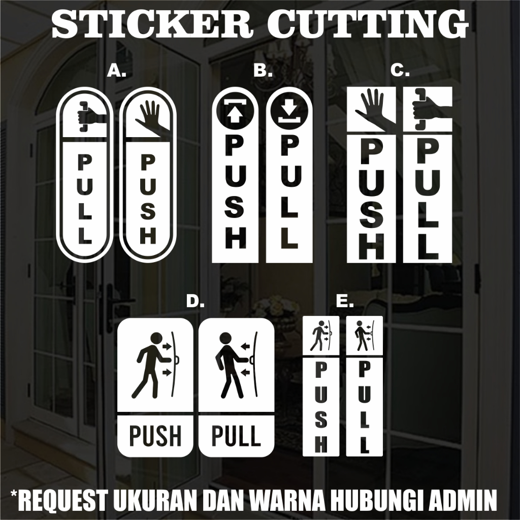 Jual Stiker Push/Pull Pintu / Sticker Cutting | Shopee Indonesia