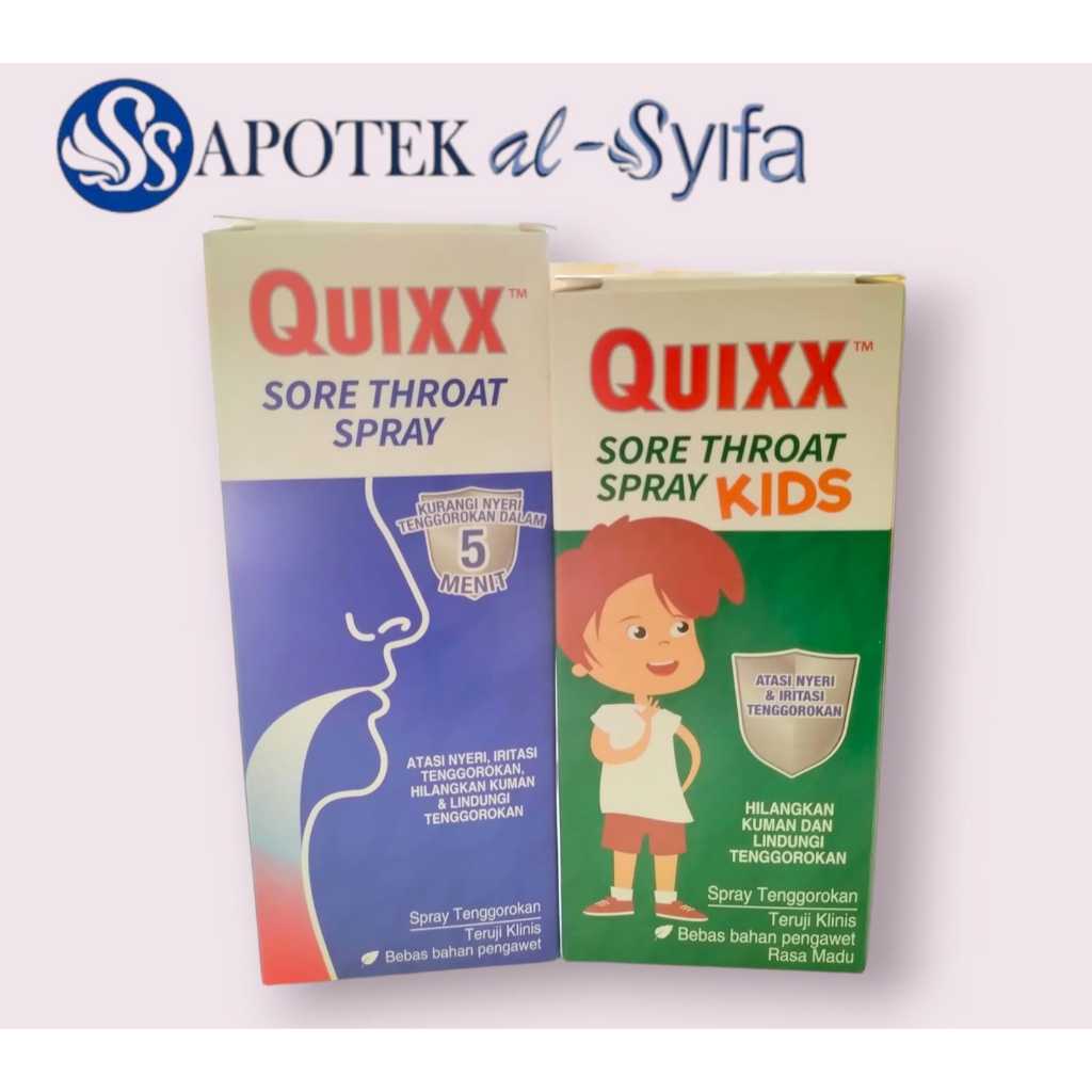Jual QUIXX Sore Throat Spray - Kurangi Nyeri Tenggorokan dalam 5 menit ...
