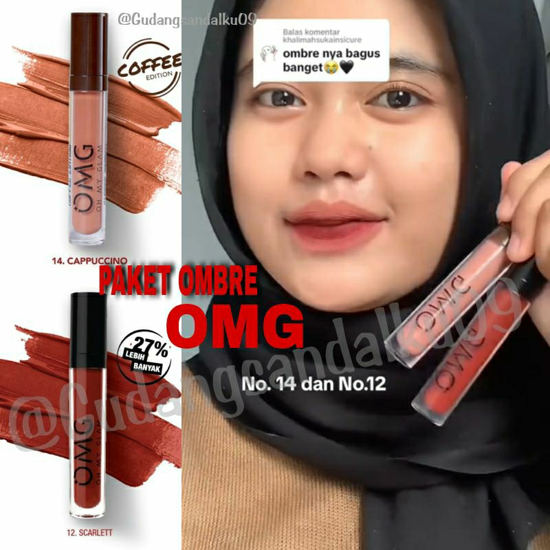 Jual Paket Ombre Hemat OMG Cappucino dan Sacrlett - Ombrelips OMG - SET ...