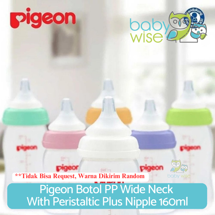 Jual Pigeon Botol PP Wide Neck With Peristaltic Plus Nipple 160ml | Shopee Indonesia