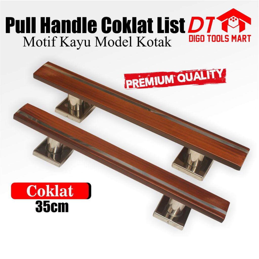 Jual Pull Handle Coklat kayu List Model Kotak 35cm Gagang Pintu corak ...