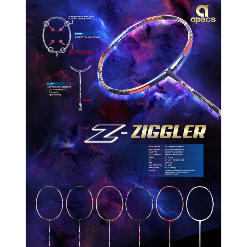 Jual [ Original ] Raket Badminton Apacs Z - ZIGGLER 100% Original Made ...
