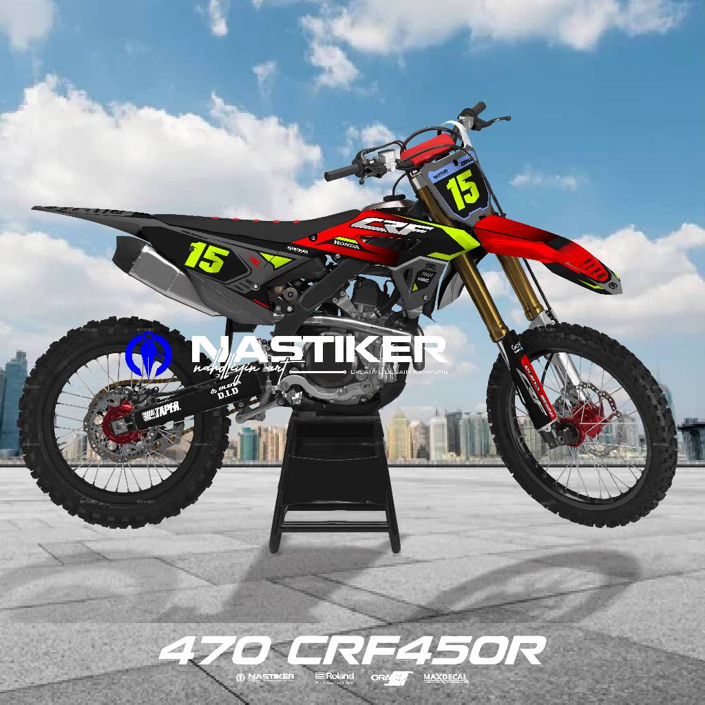 Jual DECAL KIT HONDA CRF 450R 450 R HITAM MERAH DECAL CRF150L FUL BODY ...