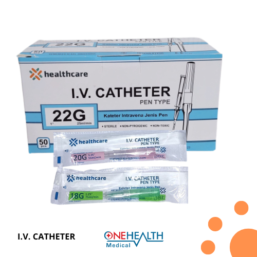Jual Onehealth Jarum i.v Catheter Kateter Intravena jenis Pen iv Chateter Healt Care Ukuran 18G ...