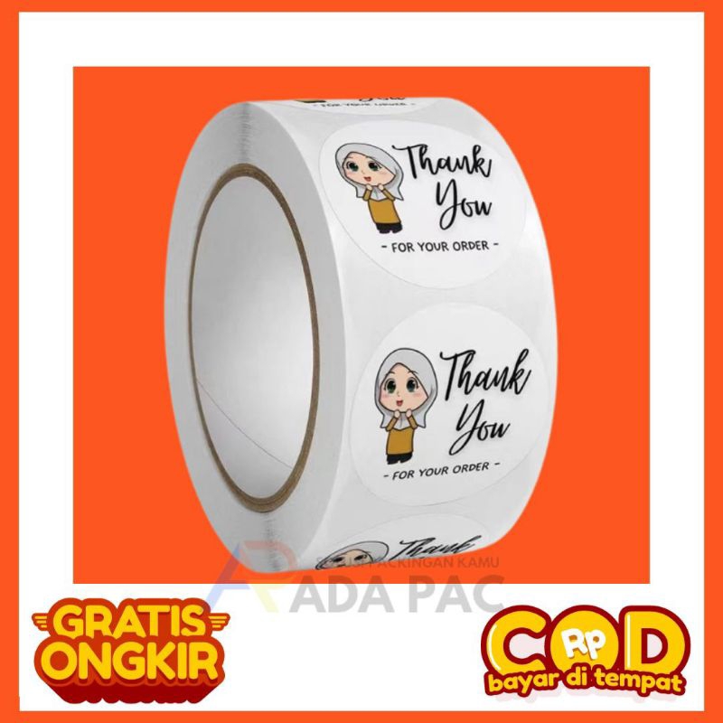 Jual ADA PAC Sticker Thank You Roll Easy Cut/ Stiker Terima Kasih ...