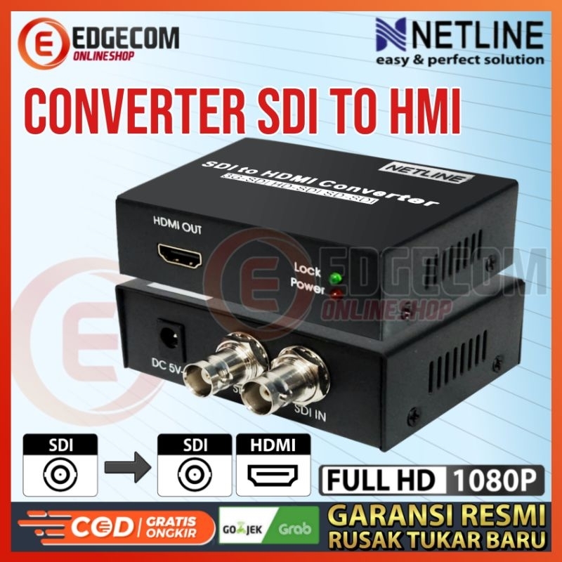 Jual Netline Konverter SDI Input to SDI OUT + HDMI OUT HD-SDI Converter ...