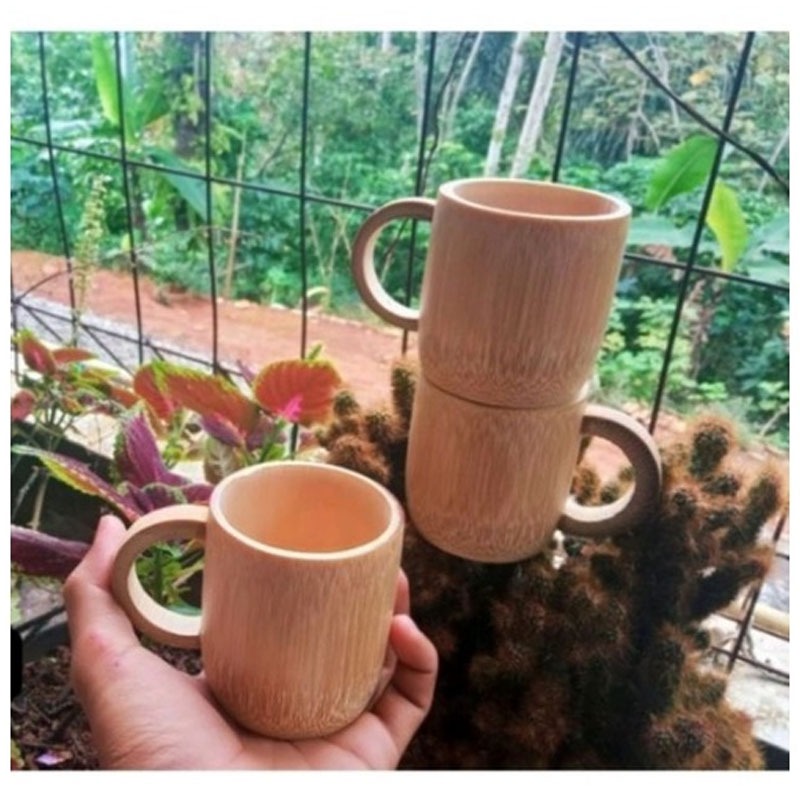 Jual Promo Gelas Cangkir Bambu Unik Gelas Kayu Kerajinan Cantik Bamboo ...