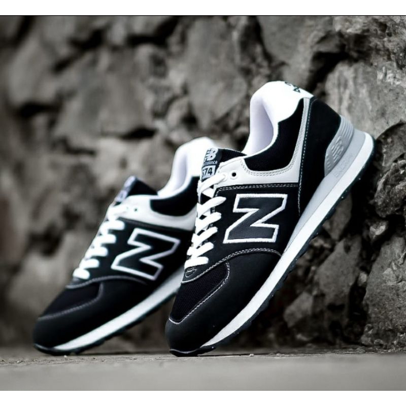 Jual Sepatu New Balance 574 Black White Original Komponen | Shopee ...