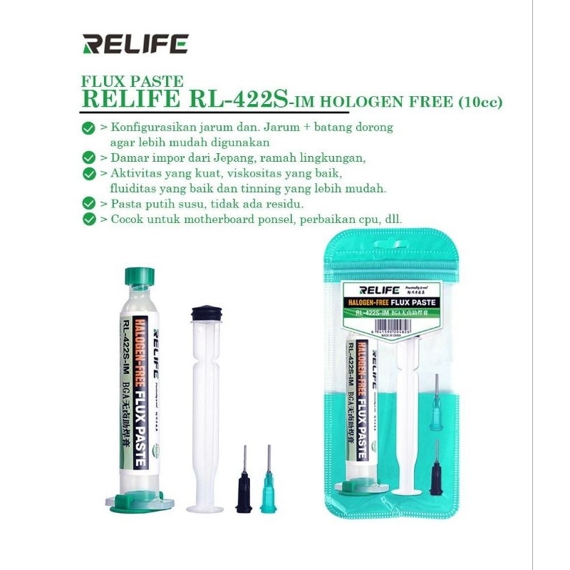 Jual FLUX PASTE RELIFE RL-422S-IM HOLOGEN FREE (10cc) | Shopee Indonesia