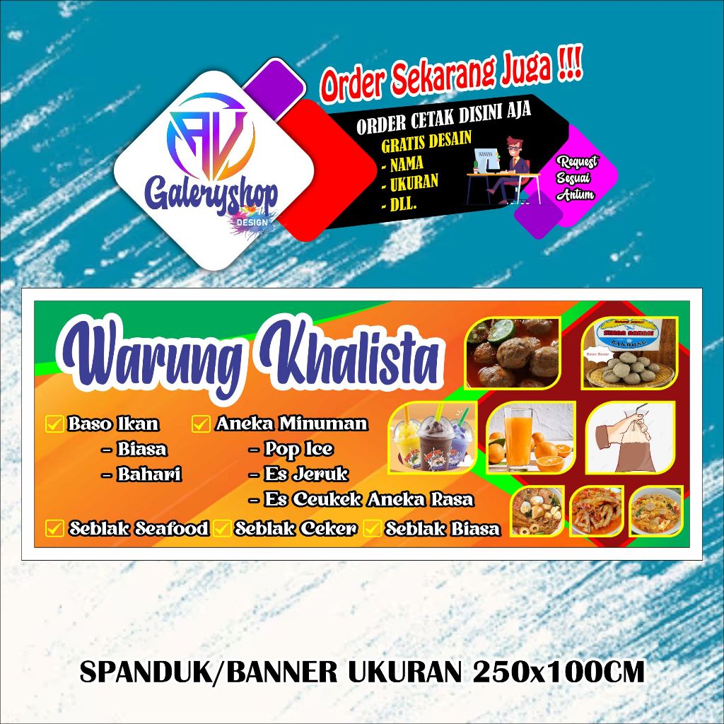 Jual mmt,spanduk,banner warung jajanan seblak kedai dll 250x100 cm ...