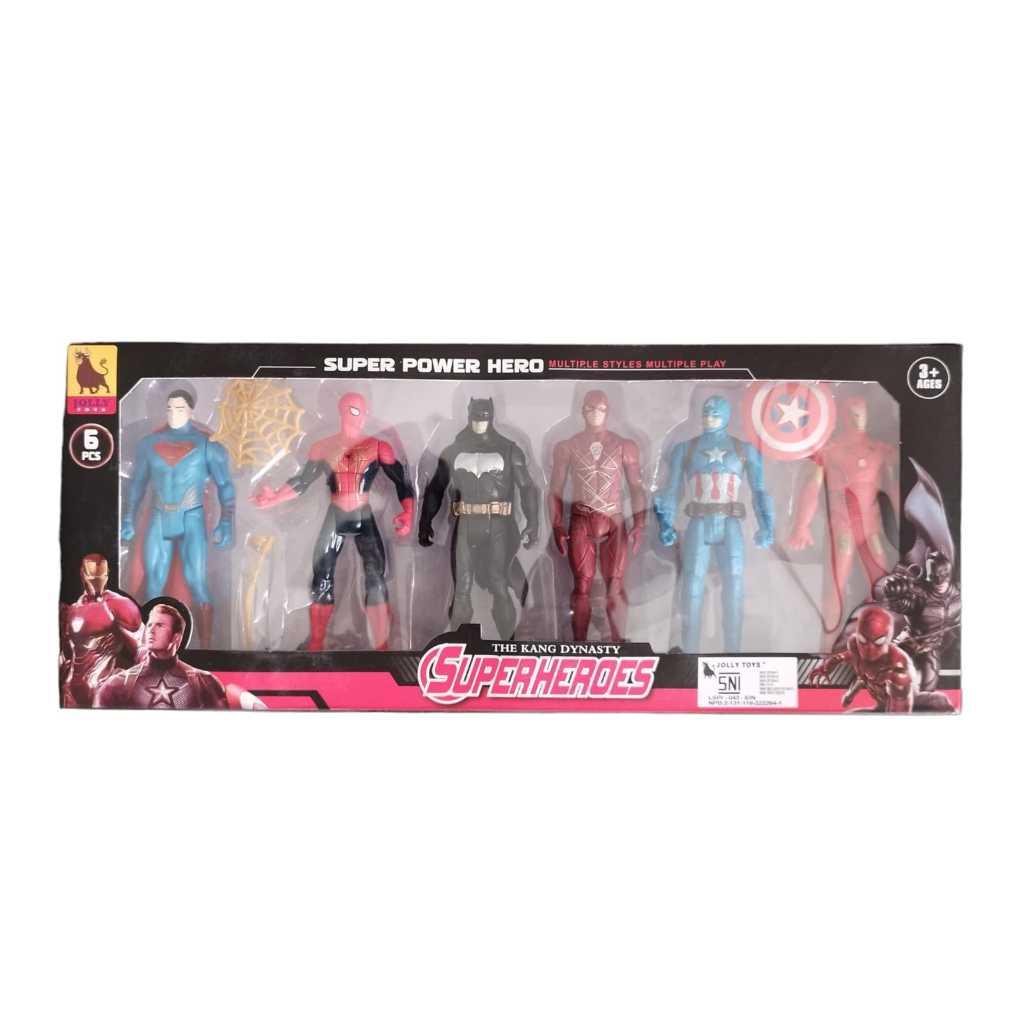 Jual Mainan Robot Superhero 6 Pcs Super Hero / Superheroes Robot ...
