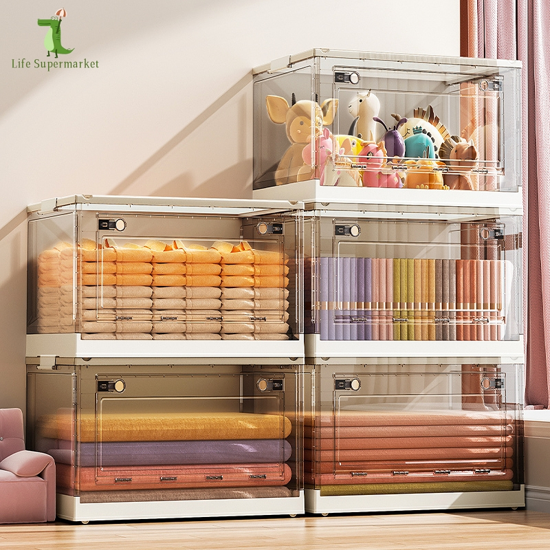 Jual Foldable Storage Box Transparant Large Box Tempat Baju /Mainan ...